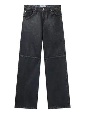Stella McCartney Waxed-finish Straight-leg Denim Jeans - Aged Blue