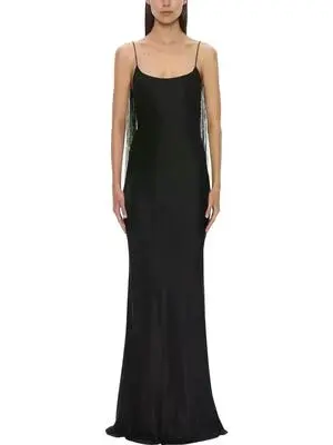Christopher Esber Lattice Lace Silk Gown - Black