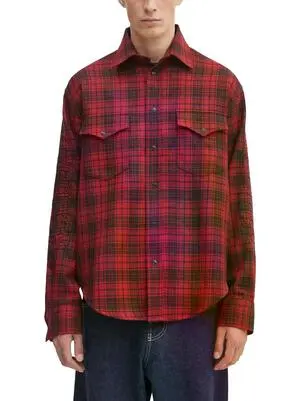 Vetements Plaid-pattern Long-sleeve Shirt - Red
