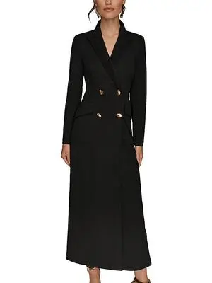 Donna Karan New York Crepe Coat Dress Black