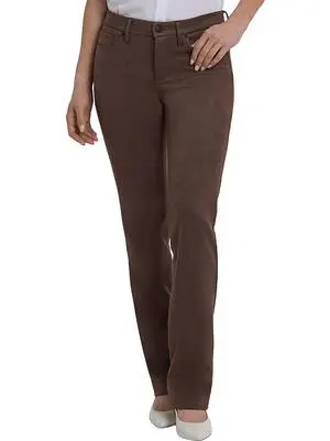 NYDJ Marilyn High Rise Straight Jeans - Coffee Bean
