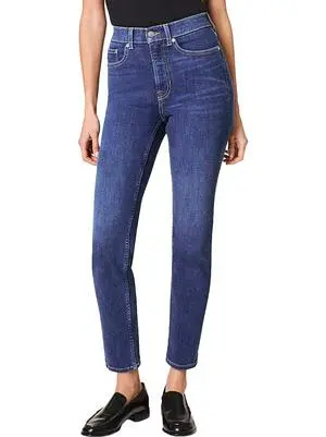Spanx High-rise Slim Straight Jeans - Medium Indigo