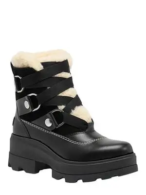 Sorel Shearling Trim Waterproof Boots - Black/black