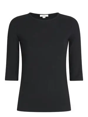 Vince Crewneck Modal Blend T-shirt - Black