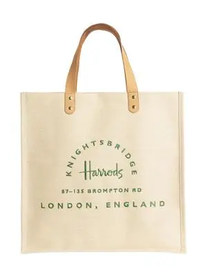 Harrods Jute And Cotton Shopper Bag - Neutral
