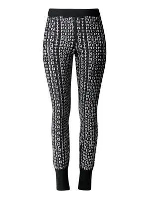 Perfect Moment Monogram Merino Wool Legging - White-black
