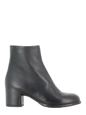 DEL CARLO Leather Ankle Boots - Black