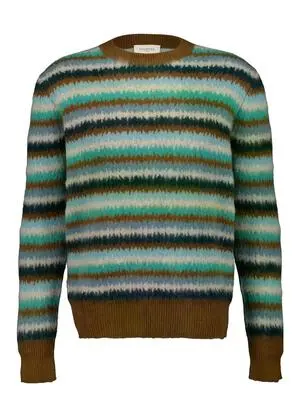 PIACENZA CASHMERE 1733 Striped Long-sleeve Sweater - Blue