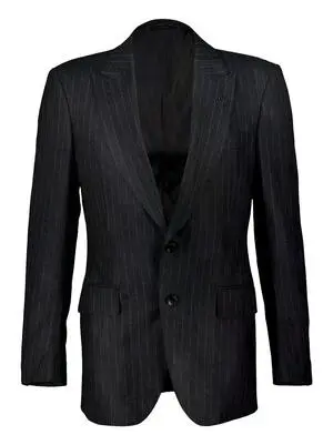 TOM FORD Pinstripe Single-breasted Blazer - Grey