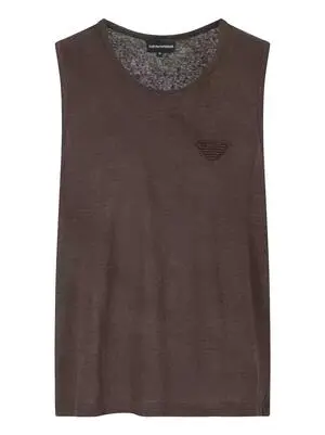 Emporio Armani Embroidered Tank Top - Brown