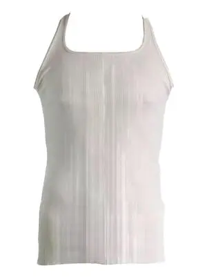 MATIÈRES FÉCALES Ribbed Tank - White