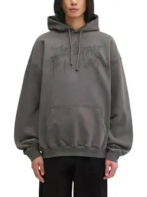 Vetements Graphic-print Long-sleeve Hoodie - Grey