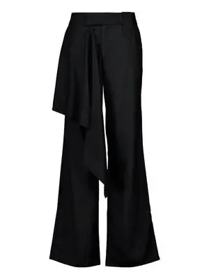Johanna Ortiz Outlaw Drape-detail Trousers - Black