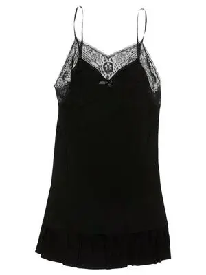 Acne Studios Lace-trim Mini Dress - Black
