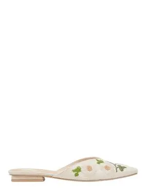 DOLCEVITA Elm Floral Raffia Mules - White Floral Raffia