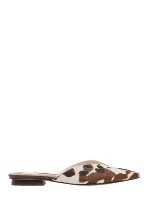 DOLCEVITA Pointed-toe Mule With Calf Hair Cow Print - Cocoa Taurus Calf Hair