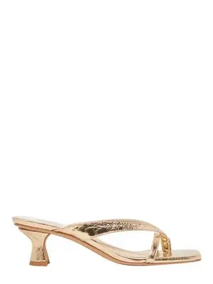 DOLCEVITA Brevel Heeled Sandals - Gold Distressed Leather