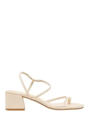 DOLCEVITA Trini Strappy Block Heel Sandals - Creme Leather