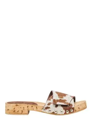 DOLCEVITA Sandy Calf Hair Sandals - Cocoa Taurus Calf Hair
