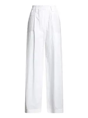 Brunello Cucinelli Wide-leg Cotton Pants - White