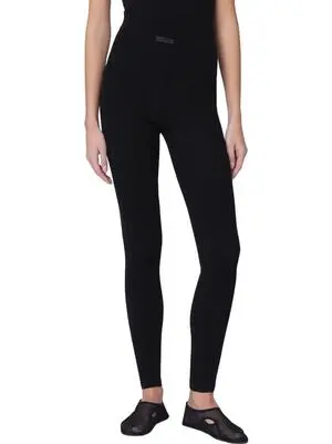 FEAR OF GOD Black Leggings In Stretch Waffle Fabric