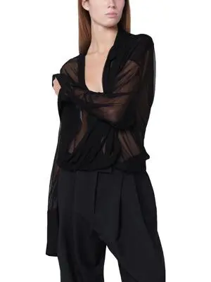 FRANCESCO MURANO Semi-transparent Blouse - Black