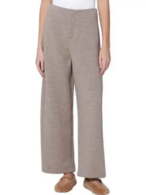 Max Mara Wool-cotton Blend Cropped Trousers - Beige