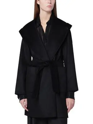Max Mara Camel Wrap Coat - Black