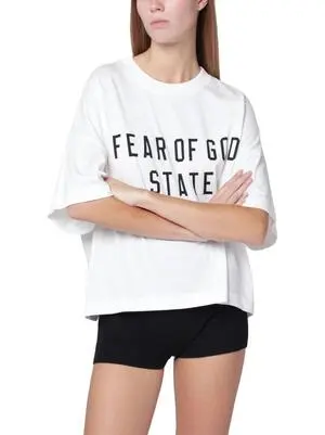 Fear Of God Crewneck T-shirt With Logo - White