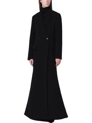 Balenciaga Long Wool-blend Coat - Black