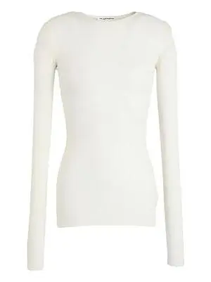 JIL SANDER Ivory Silk Knit Sweater - White