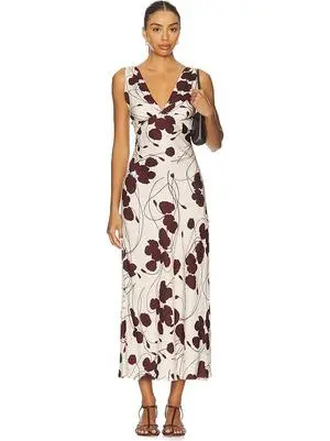 Faithfull The Brand Signe Maxi Dress - Dandelion Floral Bordeaux