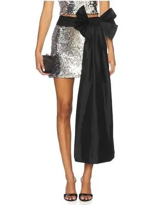 PatBO Sequin Mini Skirt - Silver