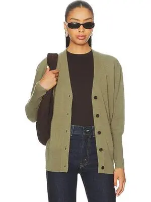 W. CASHMERE Anya Cardigan - Khaki Green