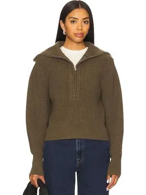 Varley Maura Half Zip Rib Knit - Olive Night