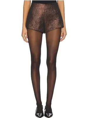 SIMONMILLER Fleur Metallic Shorts Brown