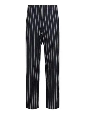 Victoria Beckham Striped Jacquard Tapered Pants - Midnight Blue