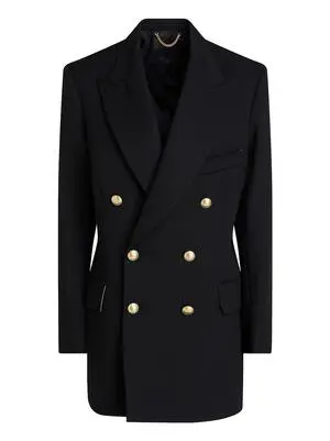 Victoria Beckham Double-breasted Grain De Poudre Blazer - Black