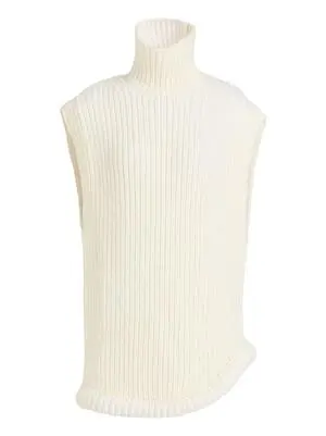 Victoria Beckham Ribbed-knit Turtleneck Vest - Ivory