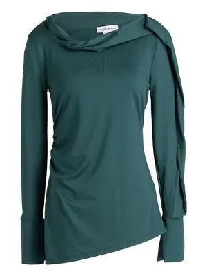 Victoria Beckham Twisted Cutout Stretch-jersey Top - Forest Green