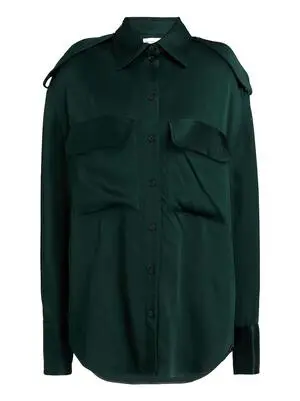 Victoria Beckham Satin Shirt - Forest Green