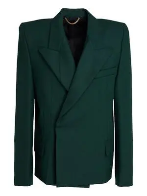 Victoria Beckham Double-breasted Twill Blazer - Forest Green