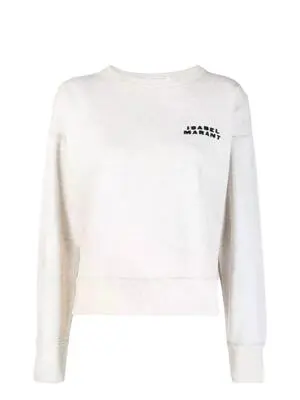 Isabel Marant Logo-embroidered Sweatshirt - Neutrals