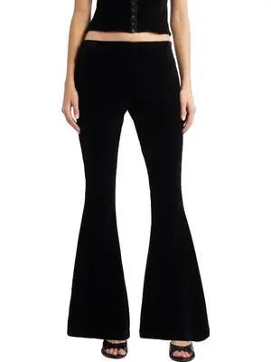 BELLA VENICE Abby Velveteen Flare Pants - Black
