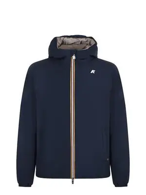 K-WAY Stretch Nylon Reversible Jacket Blu/beige