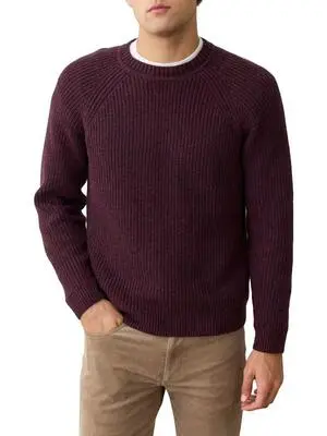 Marine Layer Inverness Ribbed Crewneck Sweater Sangria/veneer