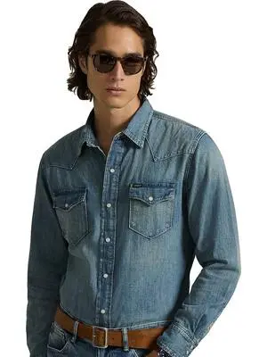 Ralph Lauren Slub Denim Western Shirt - Rl Western