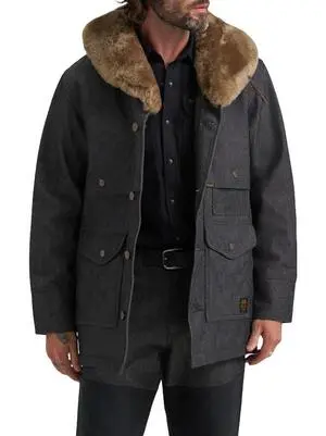 Wrangler Filson X Genuine Shearling Collar Packer Jacket Black
