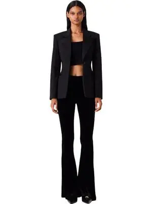 Maje Stretch Velour Trousers - Black