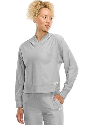 PELOTON Curved Yoke Pullover Hoodie - Light Heather Grey